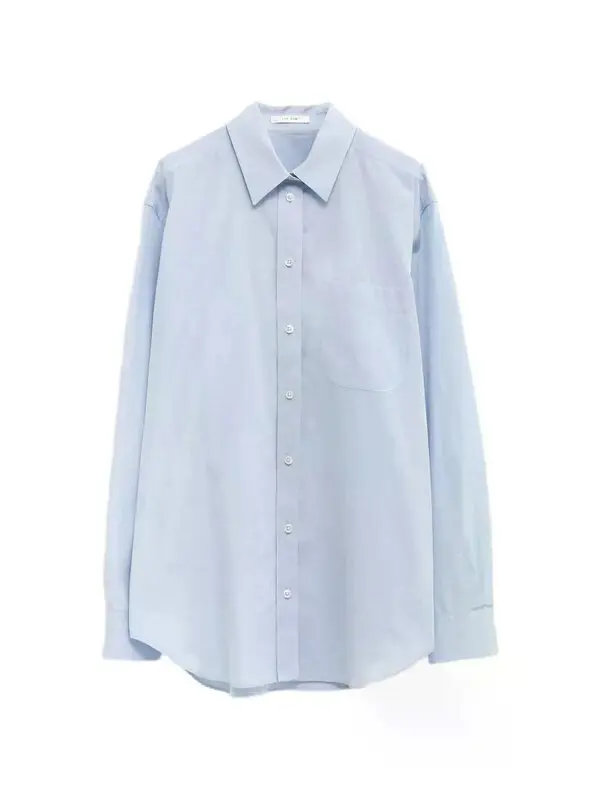 THE ROW Gavina Shirt In Sea Island Cotton Chambray - Blue