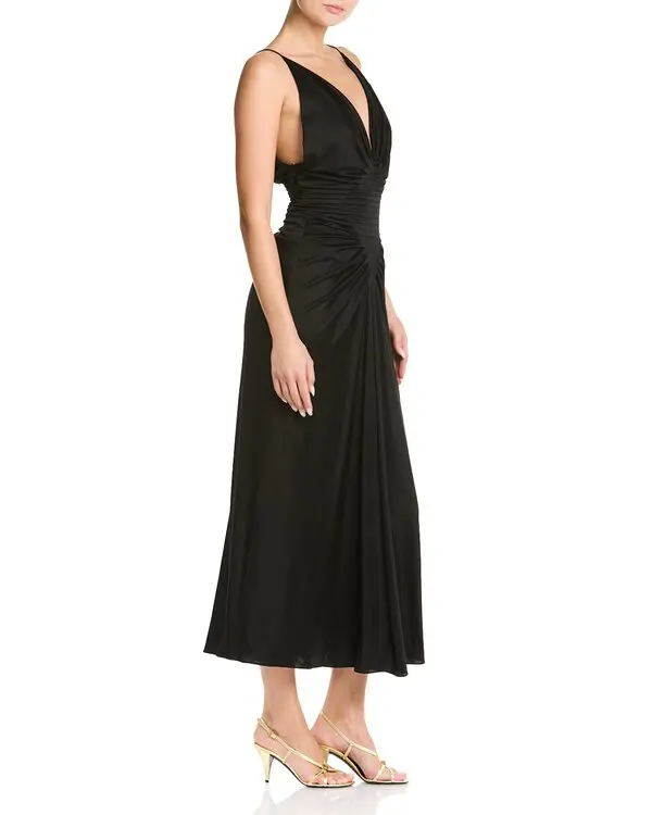 Versace Draped Plunging Neck Gown
