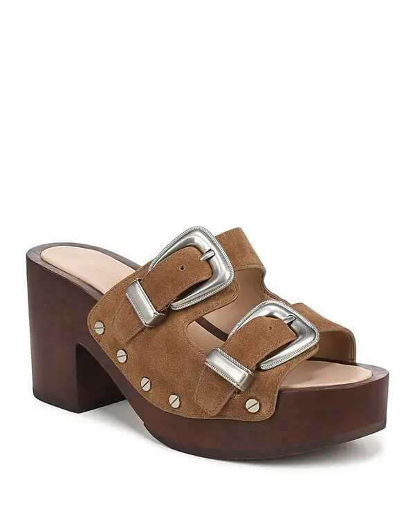 Veronica Beard Halifax 2 Studded Platform Sandals - Chestnut
