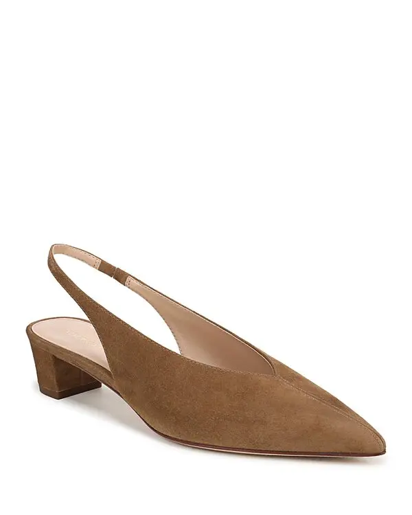 Veronica Beard Pamela Slingback Pumps - Chestnut Suede