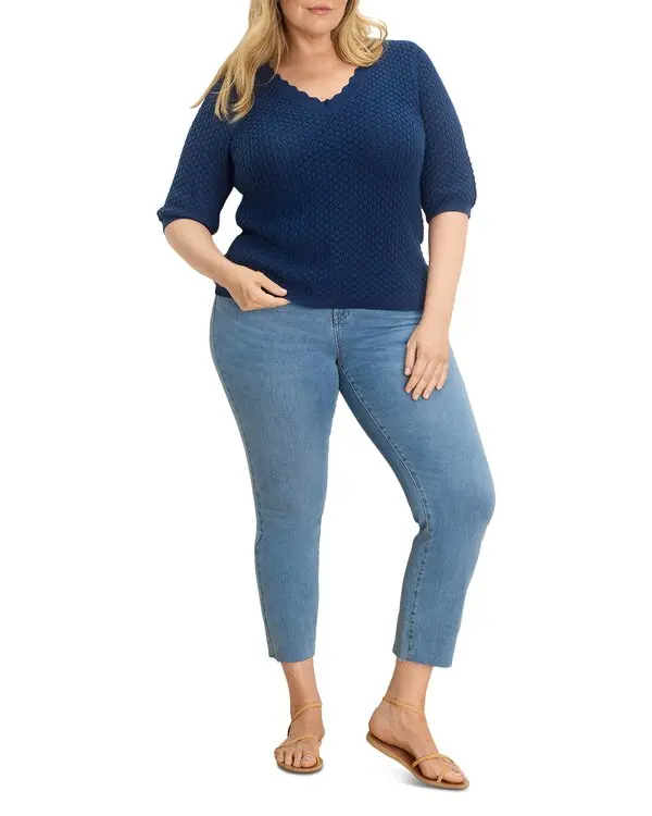 NIC+ZOE Scallop Textured Sweater