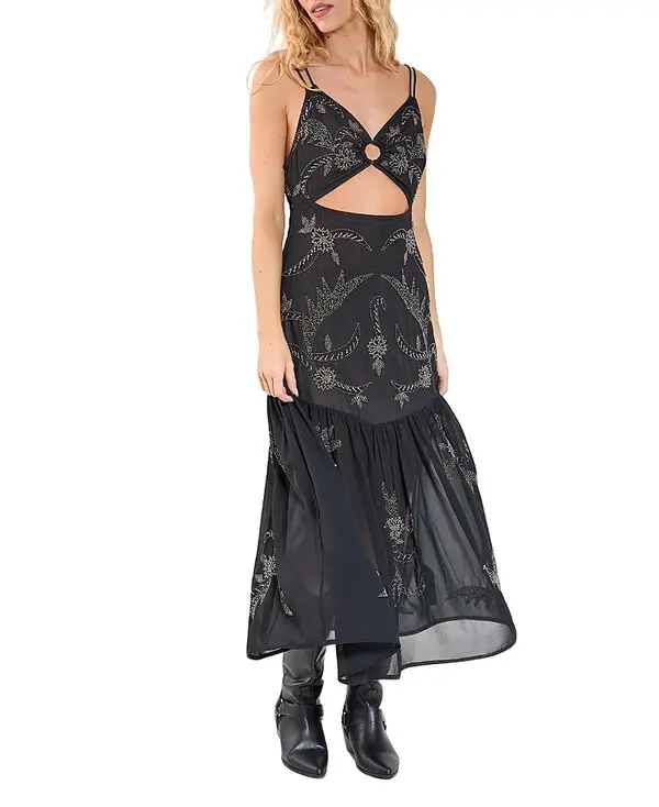 Nasty Gal Ring Cut Out Embellished Maxi Dress