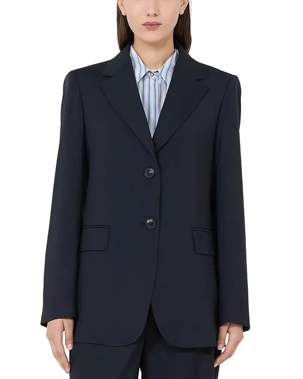 Max Mara Mstassenzi Wool Blazer - Navy