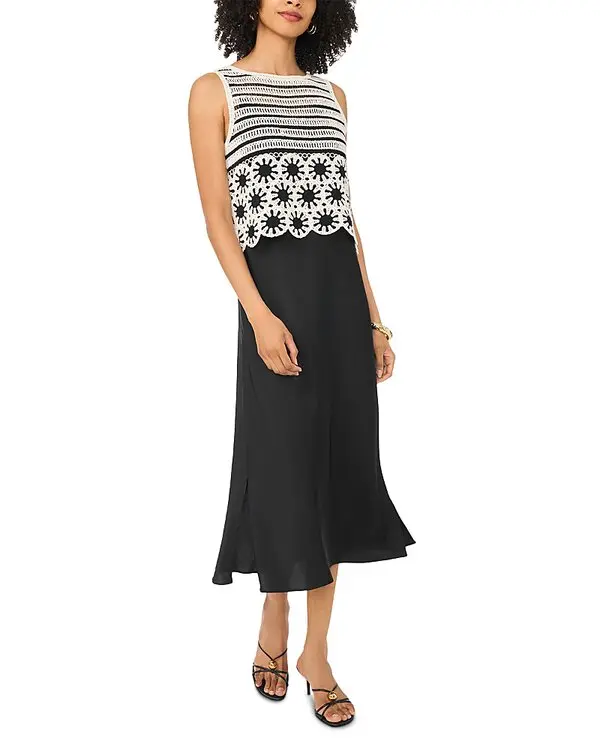 Vince Camuto Crochet Tank With Slip Dress