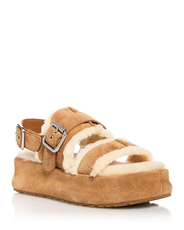 UGG Enwrap Shearling Sandals - Chestnut