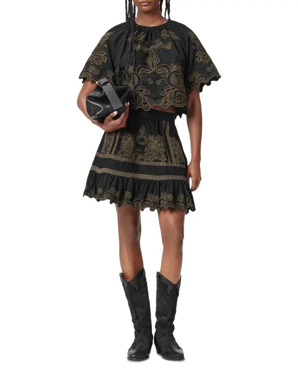 ALLSAINTS Miriam Embroidered Top