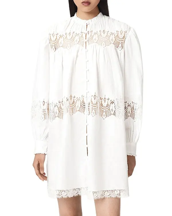ALLSAINTS Talisa Dress With Lace Detailing - White