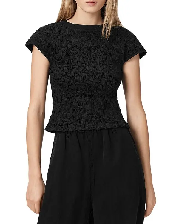 ALLSAINTS Luna Crinkle Tee - Black