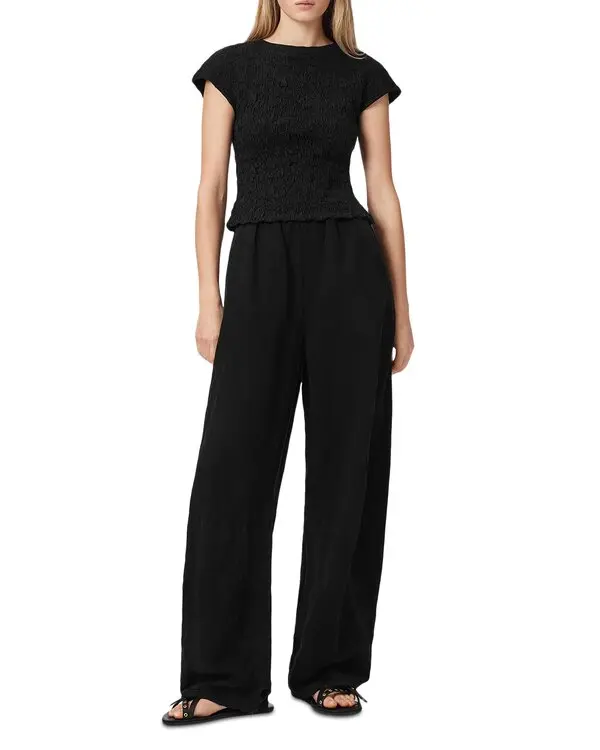 ALLSAINTS Luna Crinkle Tee - Black