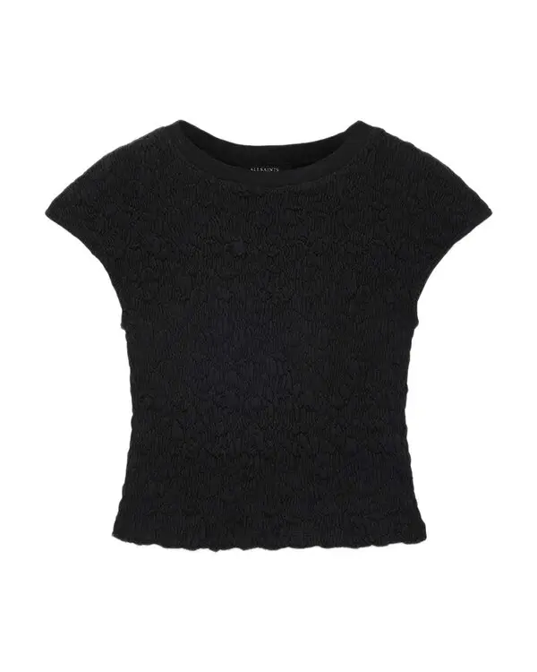 ALLSAINTS Luna Crinkle Tee - Black