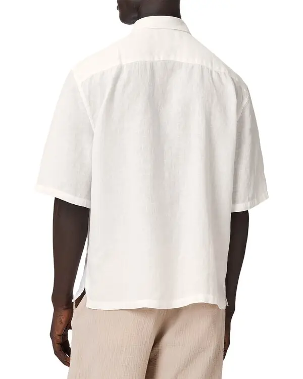 ALLSAINTS Avia Embroidered Swallows Linen Shirt - Ecru