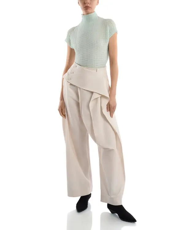 Issey Miyake Pleated High Neck Top