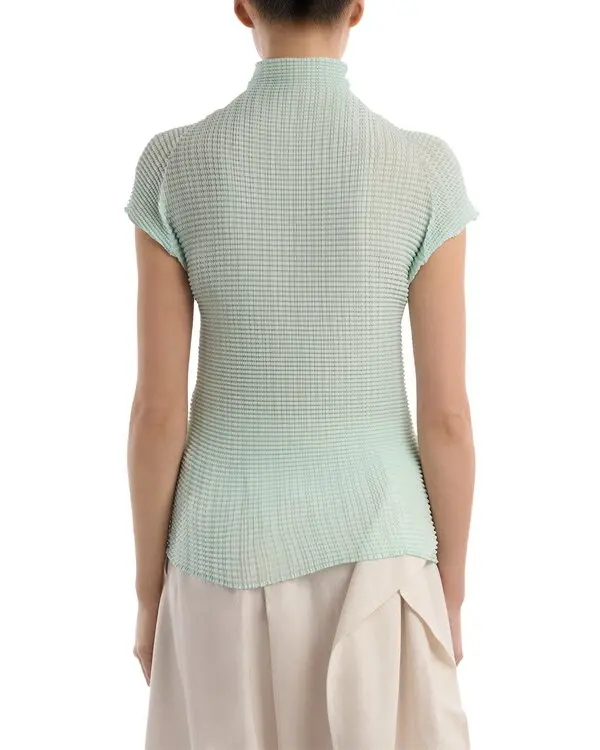 Issey Miyake Pleated High Neck Top