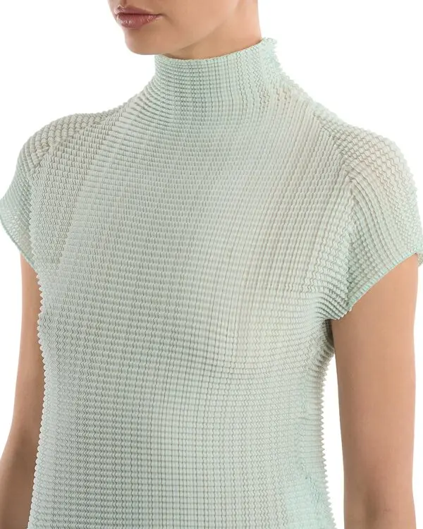 Issey Miyake Pleated High Neck Top