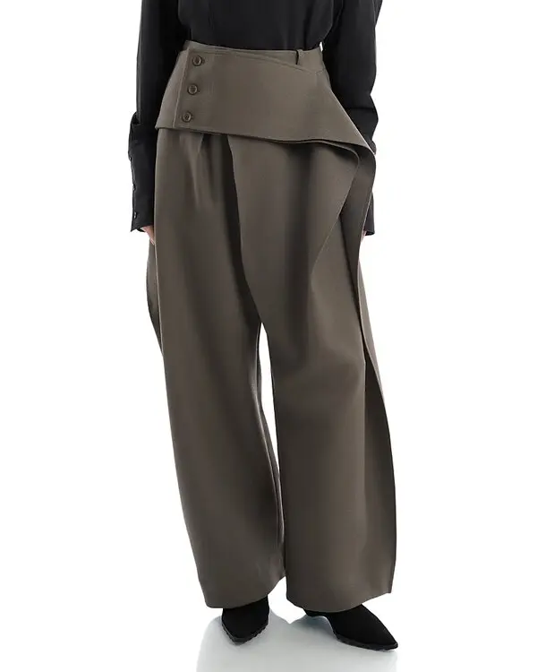 Issey Miyake Calligraph Wool Resin Impregnated Pants - Gray
