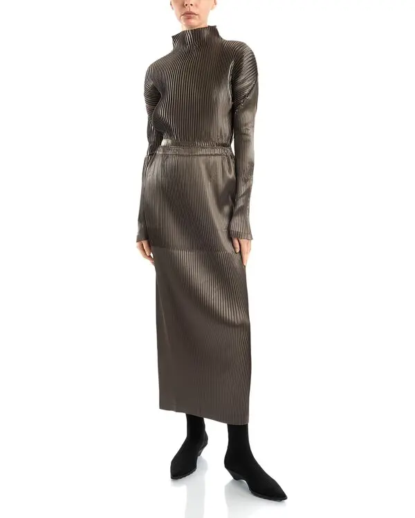 Issey Miyake Glossed Panels Pleats Skirt