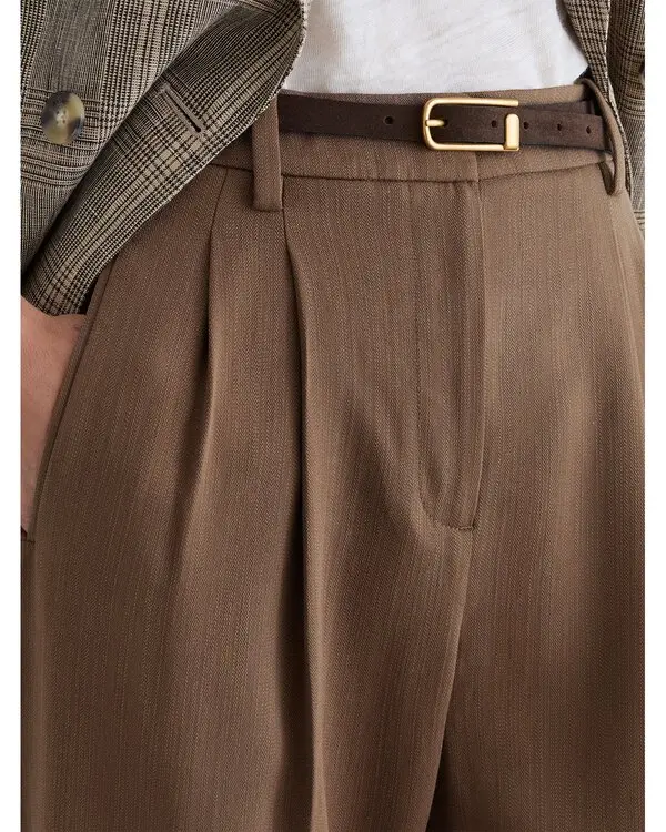 REISS Petites Clay Tapered Pleated Trousers