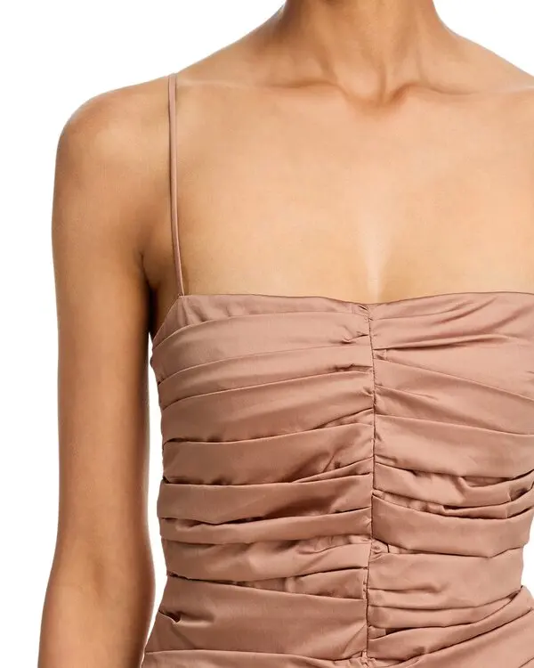 Tove Amina Cotton Ruched Bodice Midi Dress