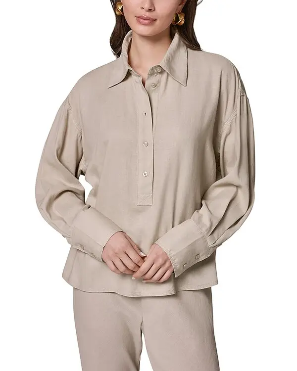 Donna Karan New York Triple Stitch Long Sleeve Blouse - Sandstone