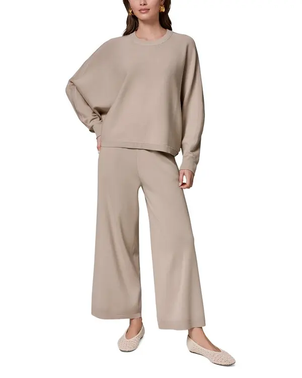 Donna Karan New York Milano Stitch Rib Trimmed Dolman Sleeve Sweater