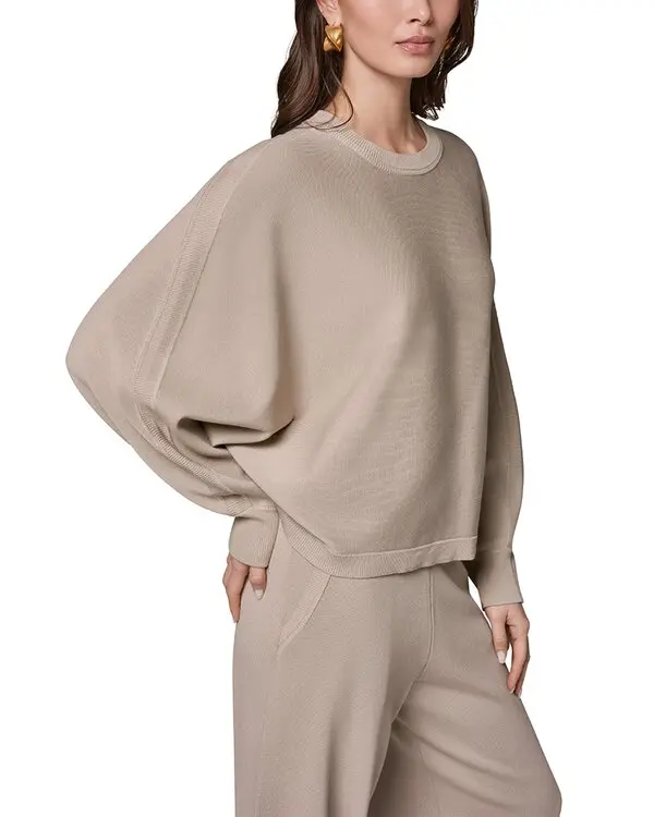 Donna Karan New York Milano Stitch Rib Trimmed Dolman Sleeve Sweater