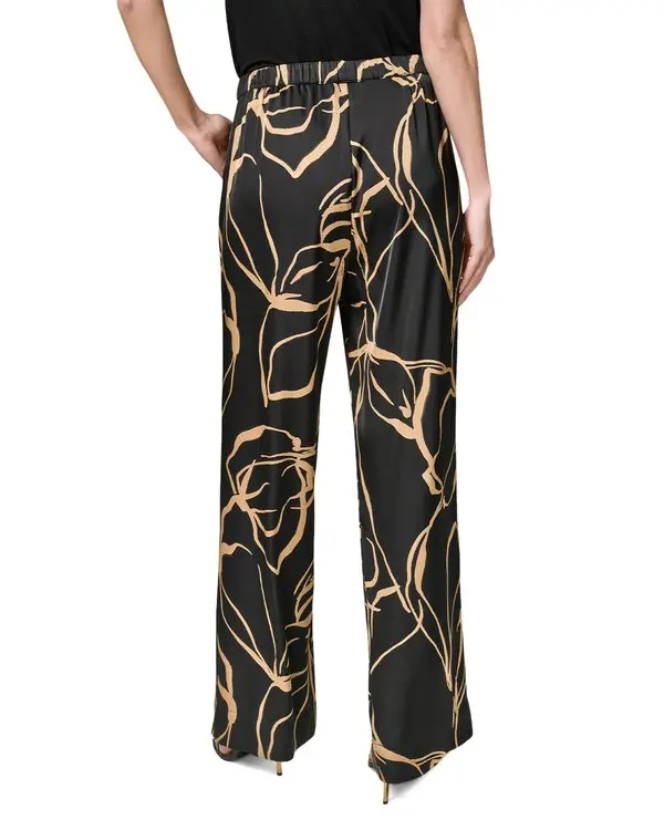 Donna Karan New York Printed Wide Leg Pants