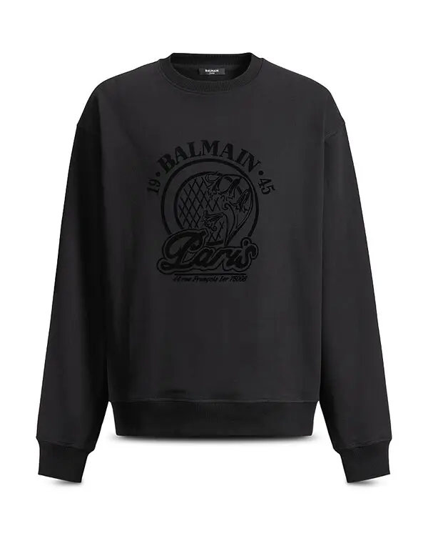 Balmain 1945 Crewneck Logo Sweatshirt - Black/black