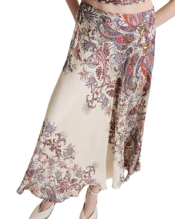 Marella Mlldecano Satin Printed Midi Skirt