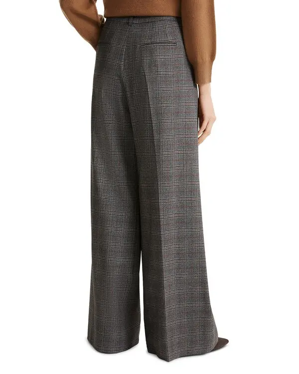 Marella Mlscarena Plaid Wide-leg Trousers