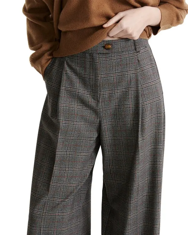 Marella Mlscarena Plaid Wide-leg Trousers