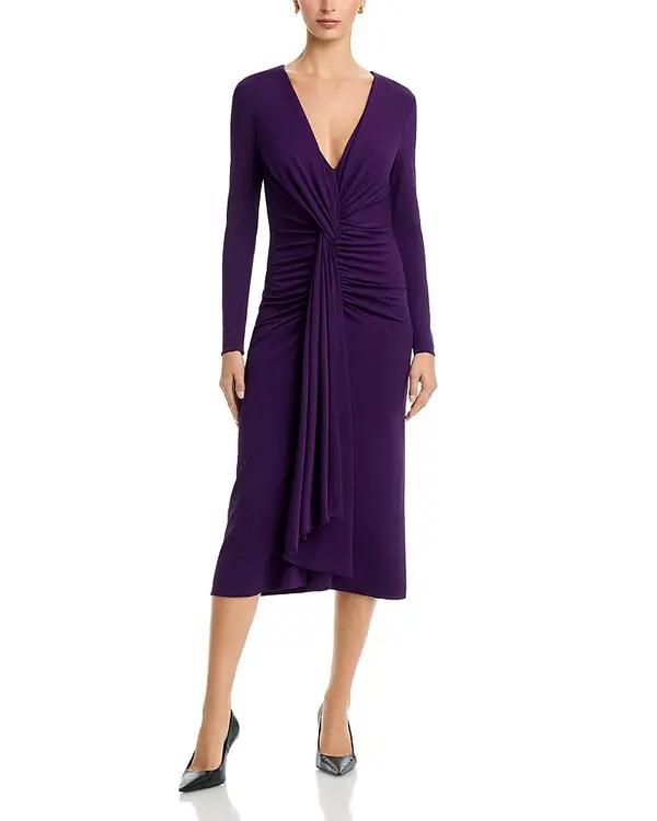 Michael Kors Long Sleeve Sarong Dress