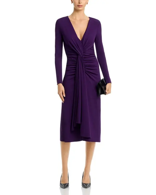 Michael Kors Long Sleeve Sarong Dress