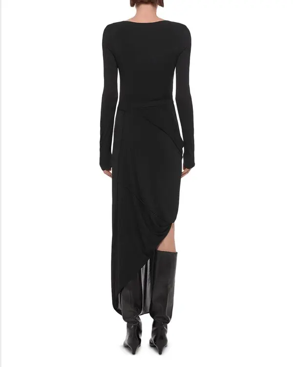 Helmut Lang Draped Long Sleeve Dress