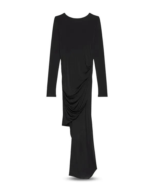 Helmut Lang Draped Long Sleeve Dress