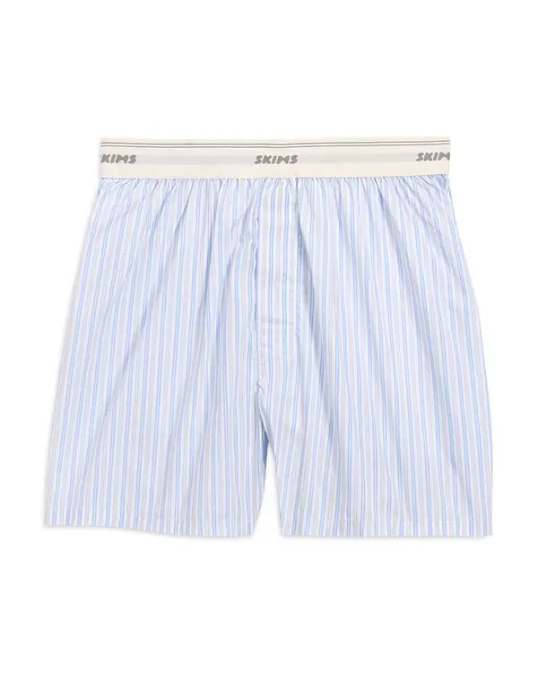 SKIMS Logo Band Cotton Boxer Briefs - Platinum