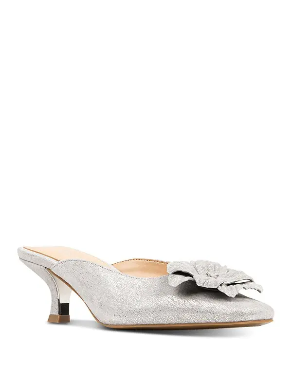 DONALD PLINER Kalinna Mid Heel Mules - Silver