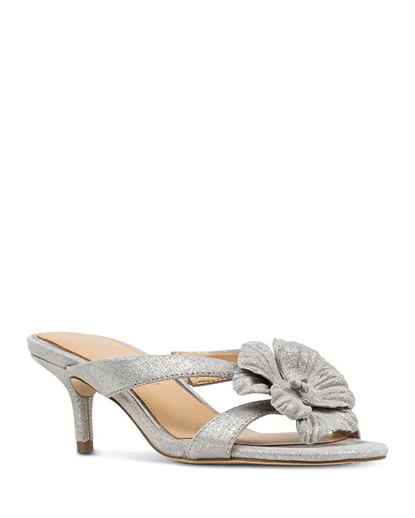 DONALD PLINER Paloma Mid Heel Slides - Silver