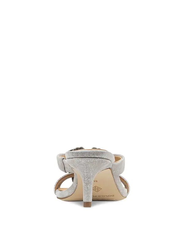 DONALD PLINER Paloma Mid Heel Slides - Silver
