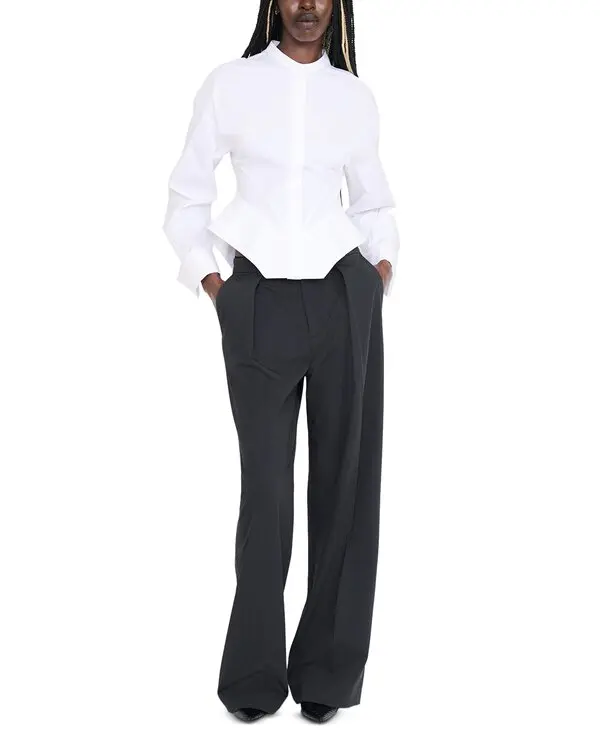 Staud Rhys Flared Hem Blouse