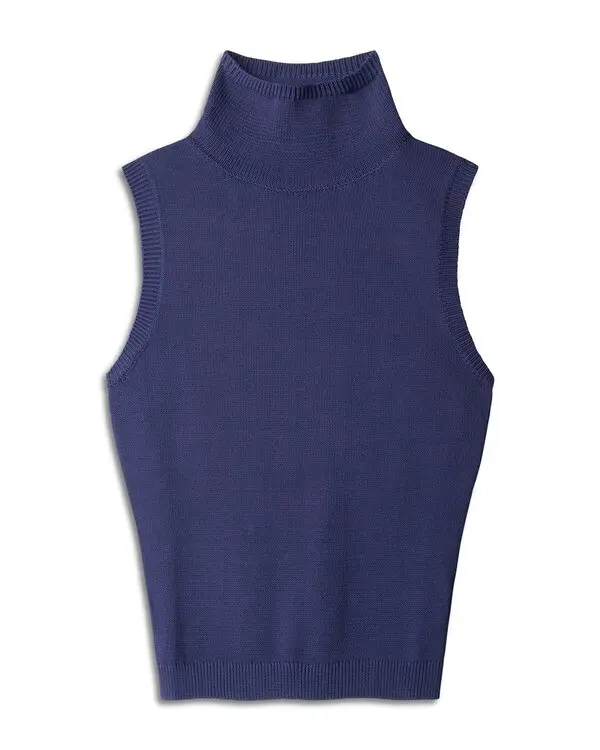 Staud Montclair Mock Neck Sleeveless Sweater