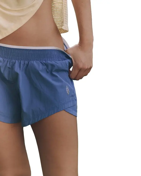 Free People Lightweight Nylon Athletic Shorts - Light Cobalt