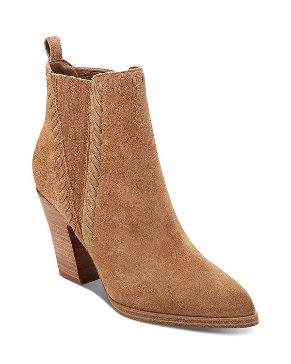 MARC FISHER LTD. Alvira Suede Ankle Boots - Medium Natural