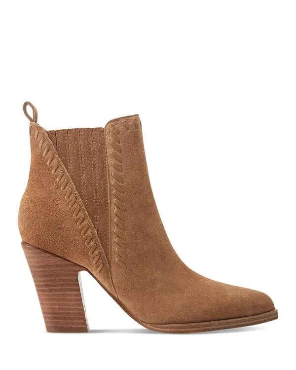 MARC FISHER LTD. Alvira Suede Ankle Boots - Medium Natural