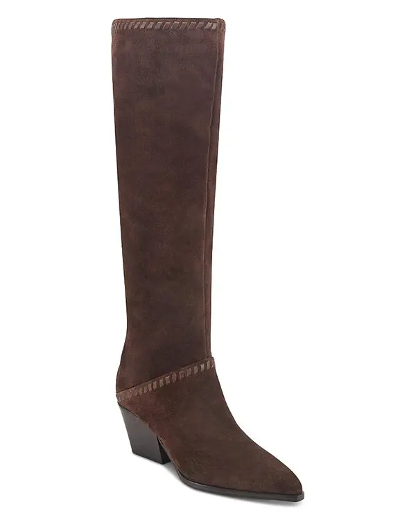 MARC FISHER LTD. Suede High Heel Boots - Dark Brown