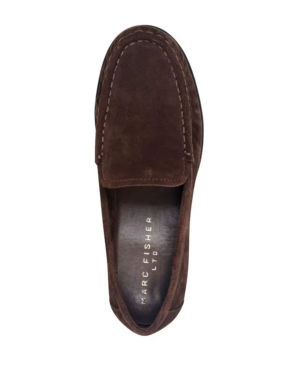 MARC FISHER LTD. Mazle Leather Loafers - Dark Brown
