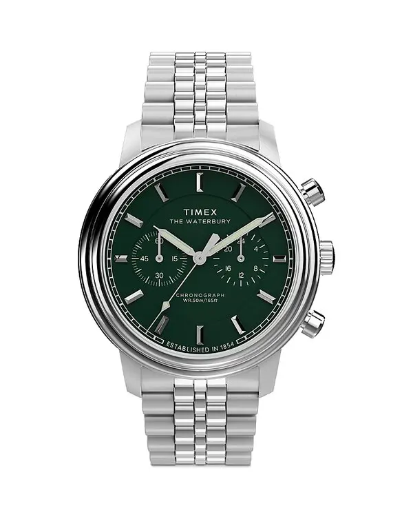 Timex® Waterbury Metropolitan Chronograph Watch - Silver