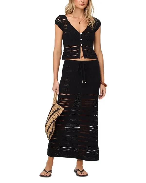 L*Space Crochet Maxi Skirt - Black