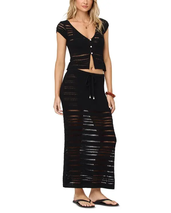 L*Space Crochet Maxi Skirt - Black