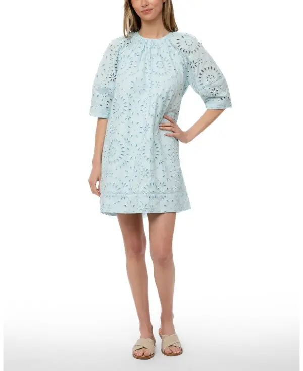 THE BURGESS COLLECTION The Kennedy Eyelet Mini Dress