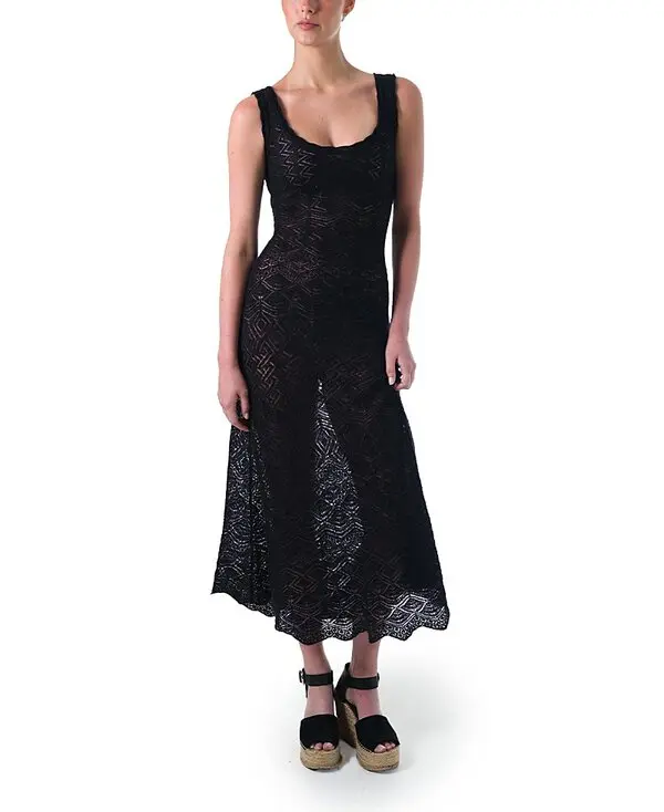 PARKER ZINN Vaughn Pointelle Dress - Black